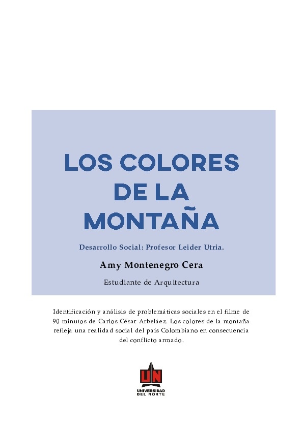 (PDF) Crítica social sobre el Filme "Los colores de la montaña"