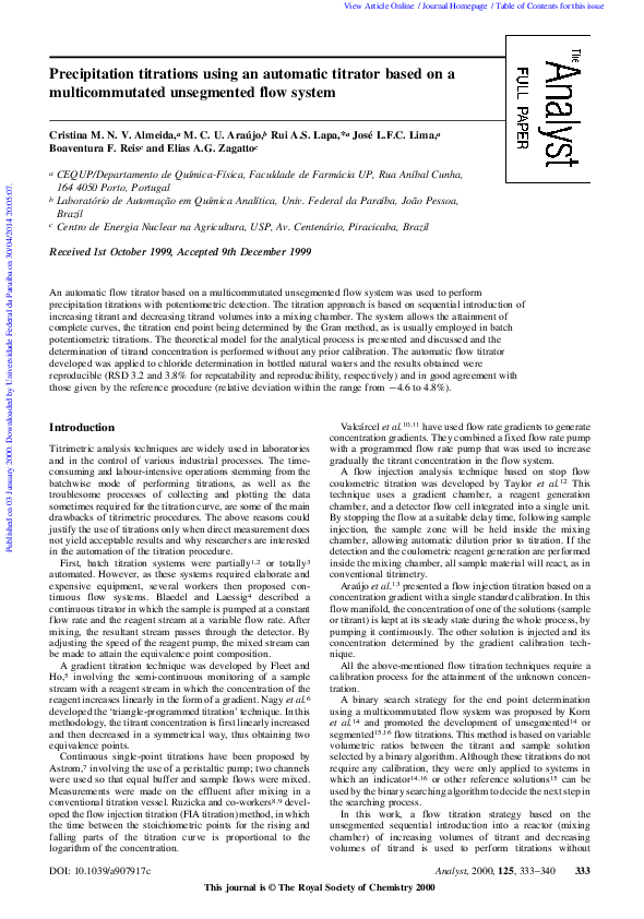 (PDF) Automatic Precipitation Titration System