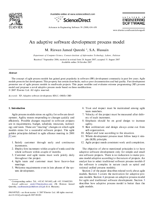 (PDF) An adaptive software development process model