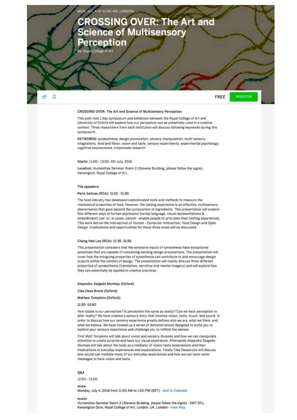 (PDF) Symposium presentation CROSSING OVER: The Art and Science of Multisensory Perception ...