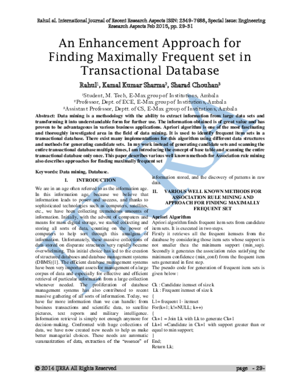 Pdf Characterizing Transactional Databases For Frequent Itemset Mining Christian Lezcano