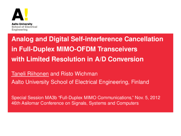 (PDF) Analog and Digital Self-interference Cancellation in Full-Duplex ...