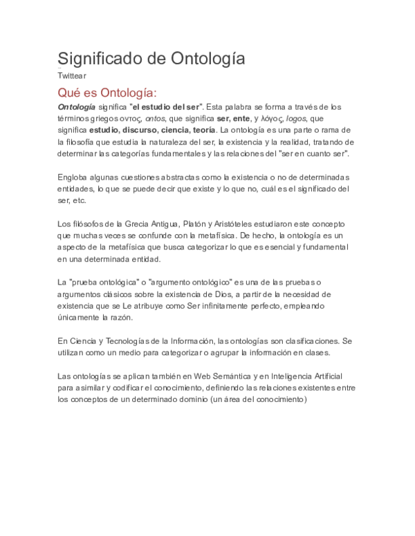 (DOC) Significado de Ontología Qué es Ontología