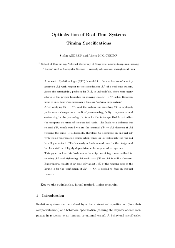 Pdf Fast Feasibility Tests And Event Dependency Graphs For The Design Space Exploration Of 