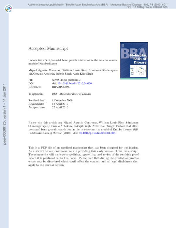 (PDF) Factors that affect postnatal bone growth retardation in the ...