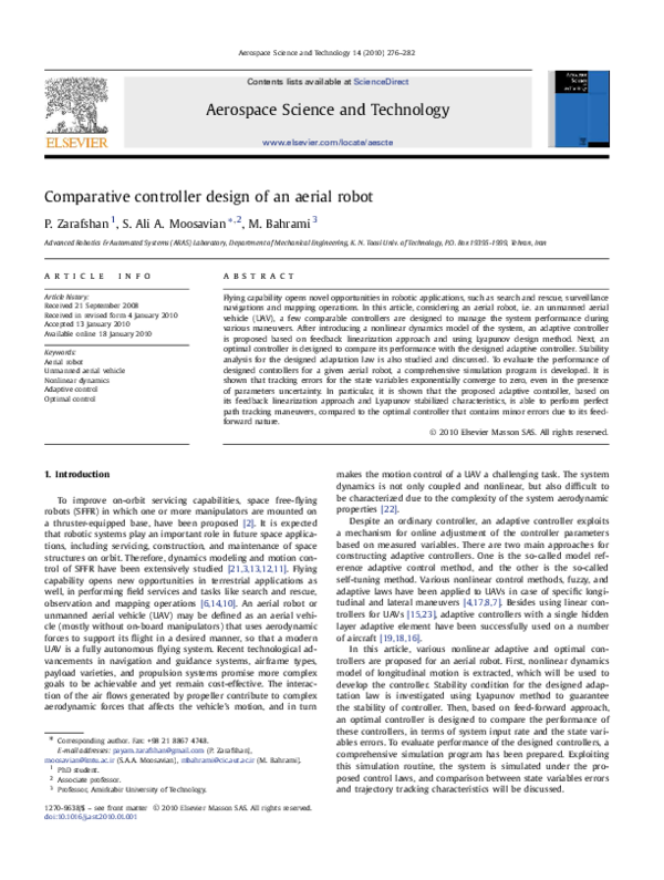 (PDF) Comparative controller design of an aerial robot