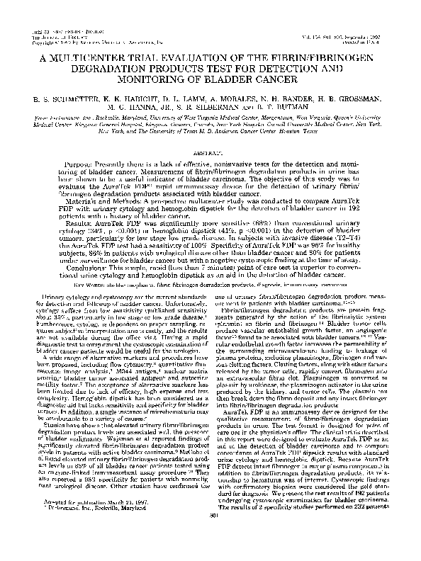 (PDF) A Multicenter Trial Evaluation of the Fibrin/Fibrinogen ...
