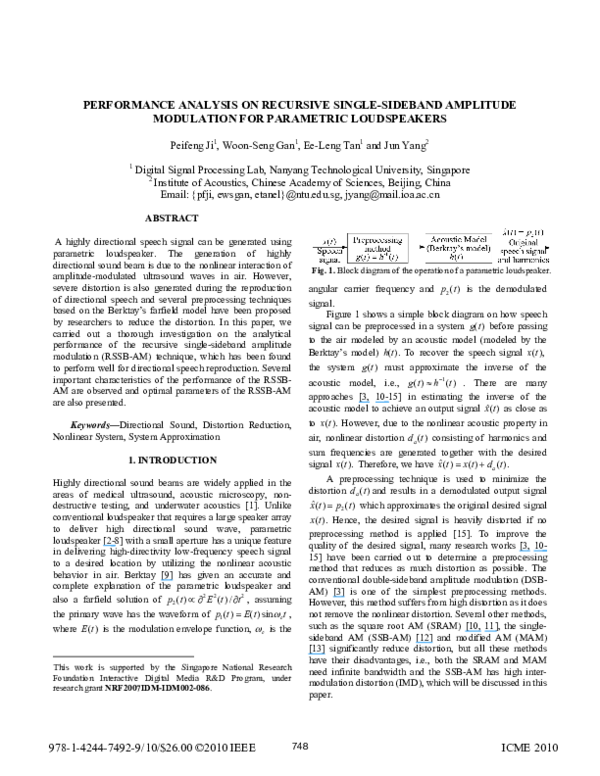 Pdf Performance Analysis On Recursive Single Sideband Amplitude