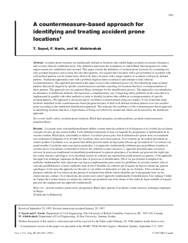 A countermeasure-based approach for identifying and treating accident ...