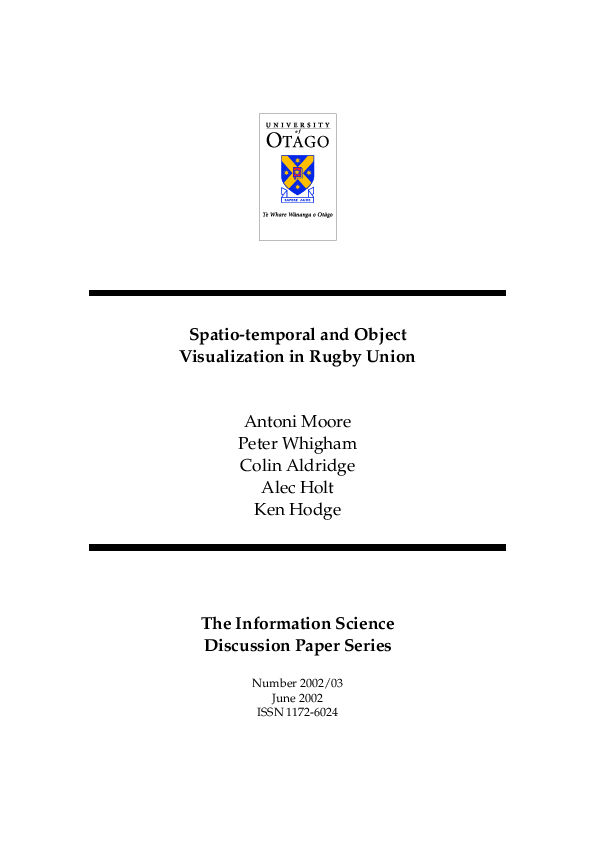 (PDF) Spatio-temporal and object visualization in rugby union