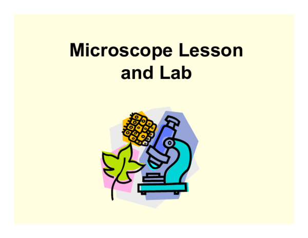 (PDF) Microscope Lesson and Lab
