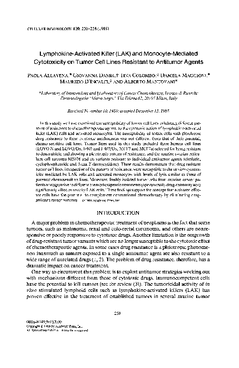 (PDF) Lymphokine-activated killer (LAK) and monocyte-mediated ...