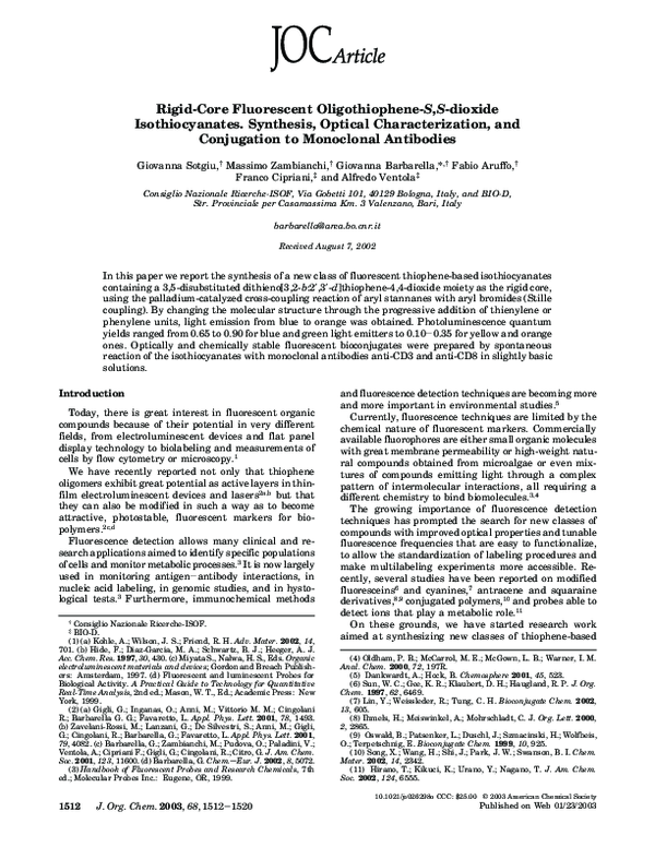 (PDF) Rigid-Core Fluorescent Oligothiophene- S , S -dioxide ...