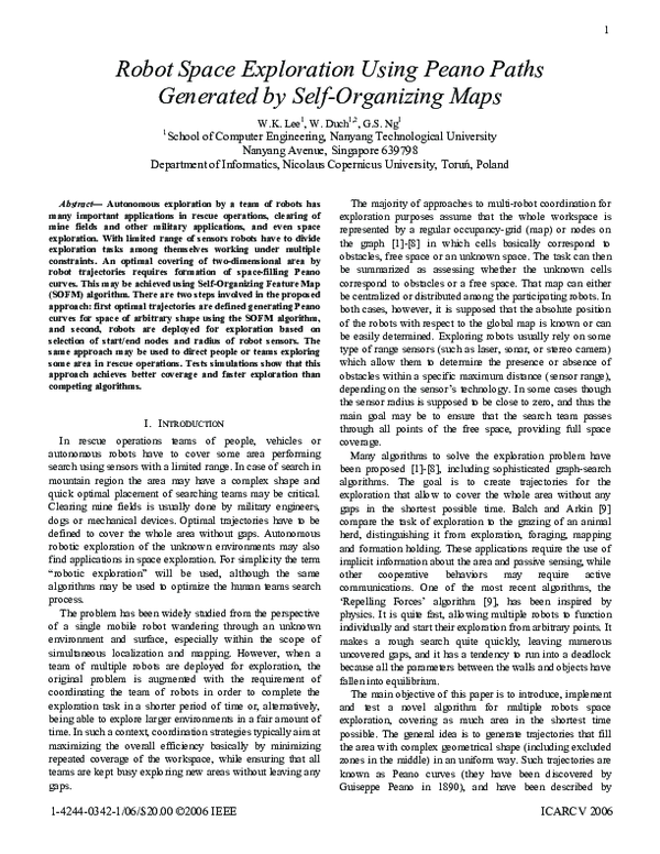 (PDF) Robot Space Exploration Using Peano Paths Generated by Self-Organizing Maps