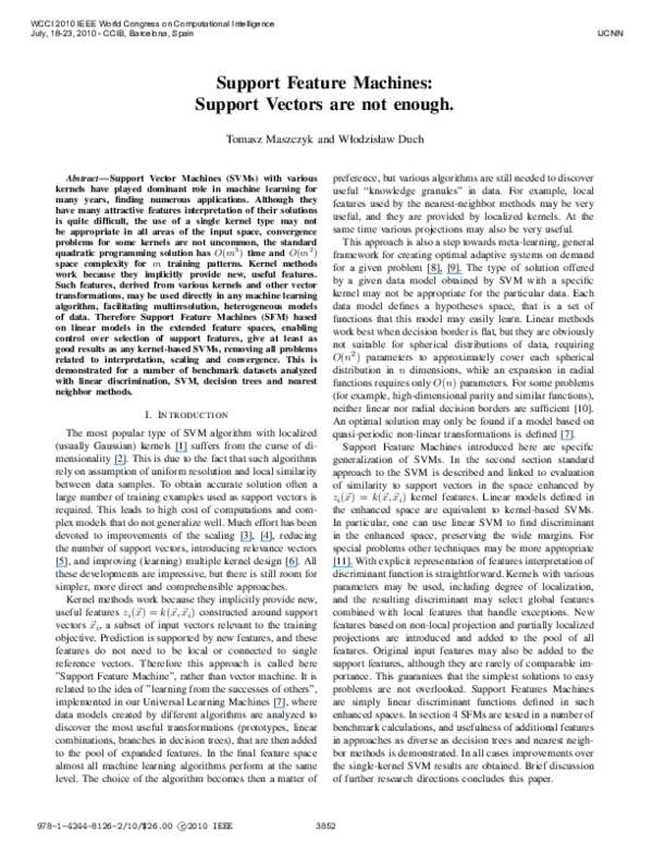 (PDF) Support Feature Machines: Support vectors are not enough