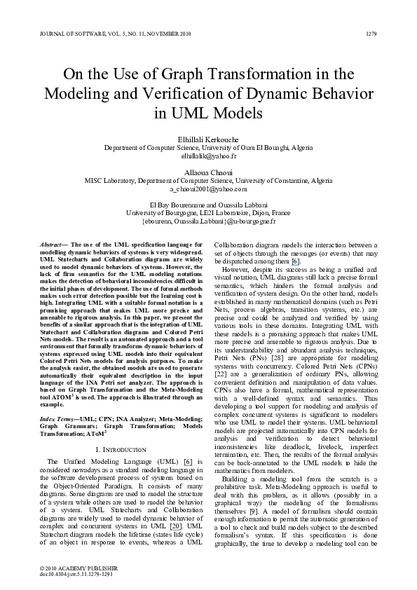 (PDF) On the Use of Graph Transformation in the Modeling and Verification of Dynamic Behavior in ...