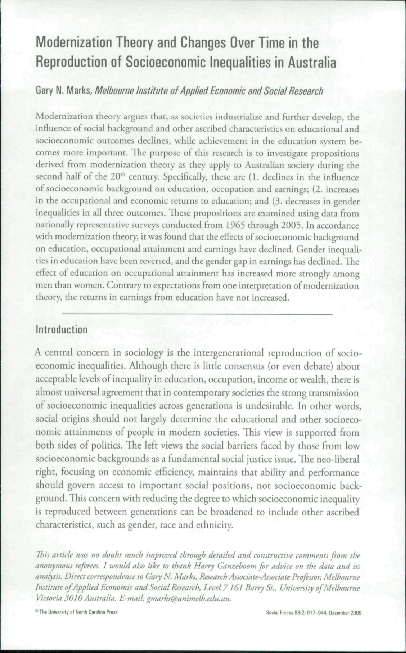 (PDF) Modernization Theory and Changes Over Time in the Reproduction of ...