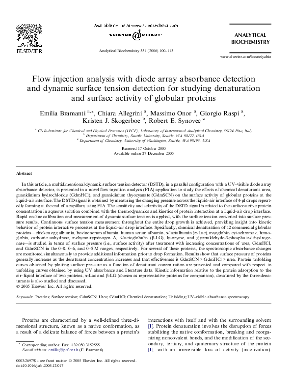 Pdf Flow Injection Analysis With Diode Array Absorbance Detection And