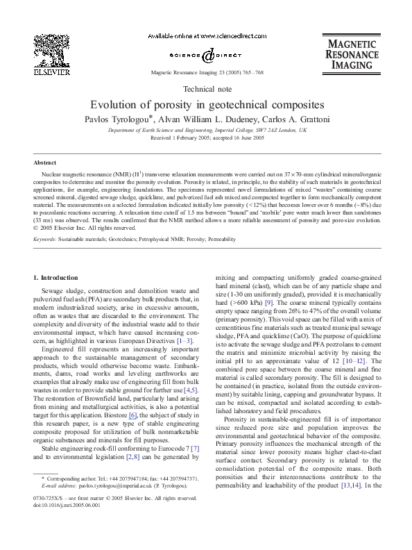 (PDF) Evolution of porosity in geotechnical composites