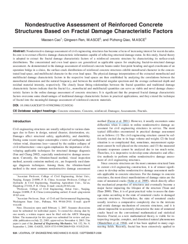 (PDF) Nondestructive Assessment of Reinforced Concrete Structures Based ...