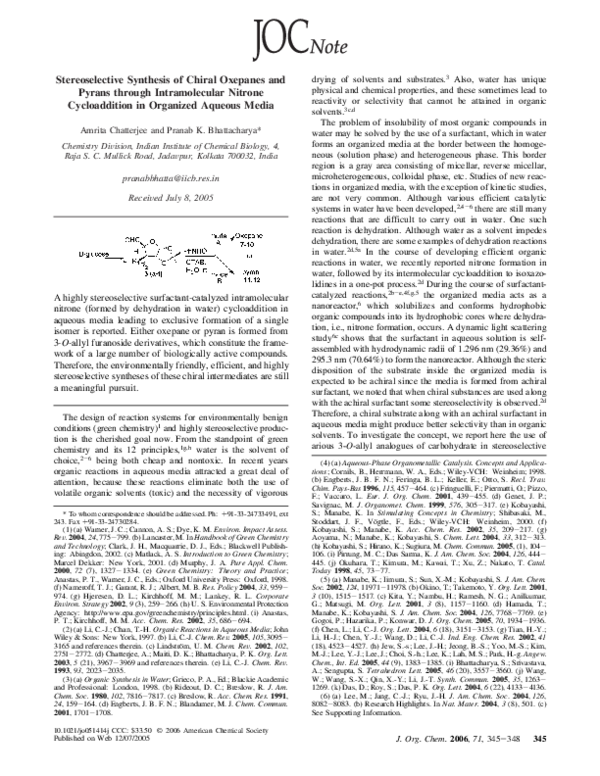 (PDF) Stereoselective Synthesis of Chiral Oxepanes and Pyrans through ...