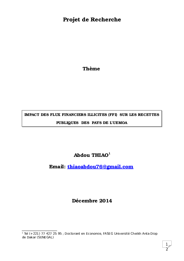 (DOC) Projet de Recherche