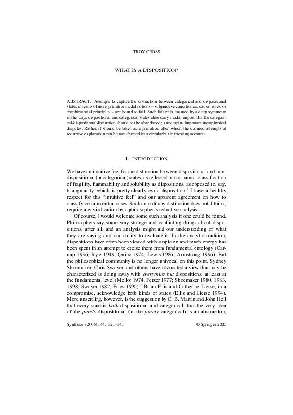 (PDF) what is a disposition