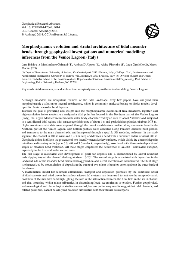 (PDF) Morphodynamic evolution and stratal architecture of tidal meander bends through ...