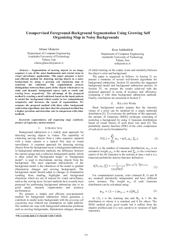 Pdf Unsupervised Foreground Background Segmentation Using Growing