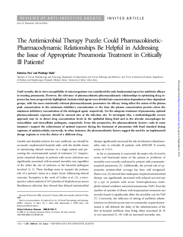 (PDF) Reviews Of Anti‐infective Agents: The Antimicrobial Therapy ...