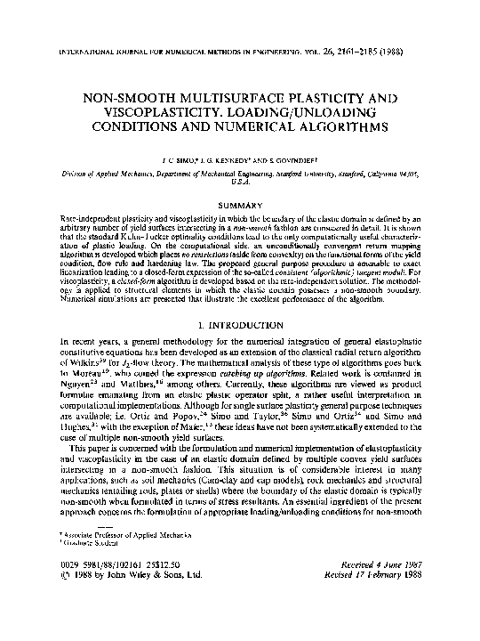 (PDF) Non-smooth multisurface plasticity and viscoplasticity. Loading ...