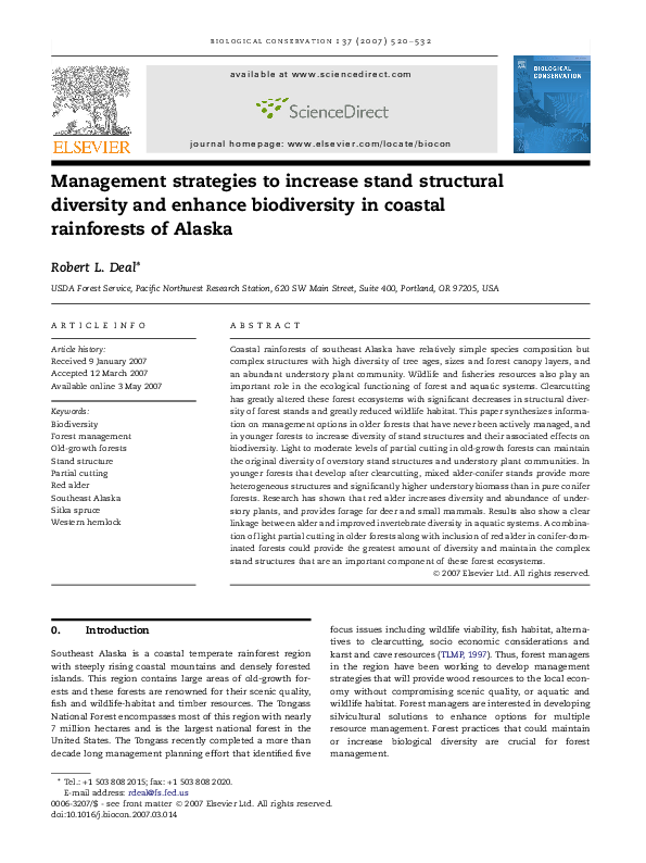 (PDF) Management strategies to increase stand structural diversity and ...