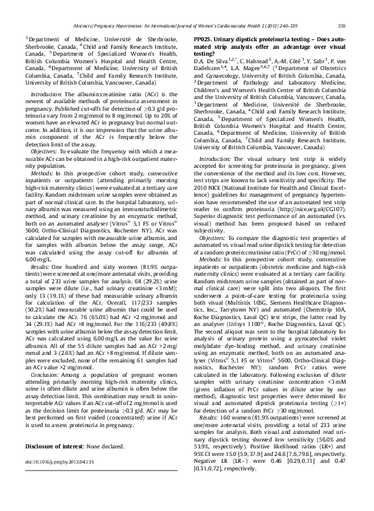 (PDF) PP025. Urinary dipstick proteinuria testing – Does automated ...