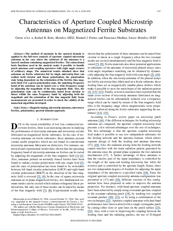 (PDF) Characteristics of aperture coupled microstrip antennas on ...
