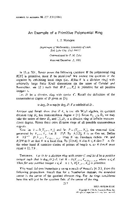 (PDF) An example of a primitive polynomial ring