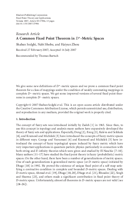 Pdf A Common Fixed Point Theorem In L Fuzzy Metric Spaces