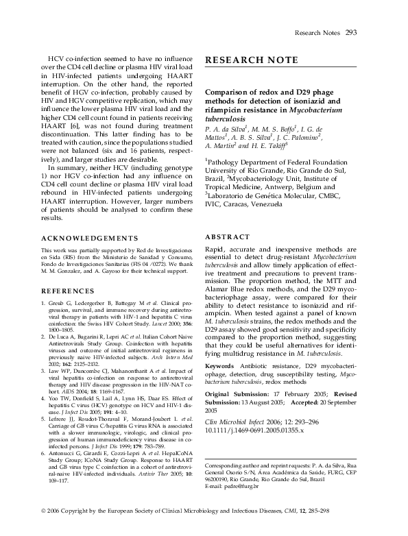 (PDF) Comparison of redox and D29 phage methods for detection of ...