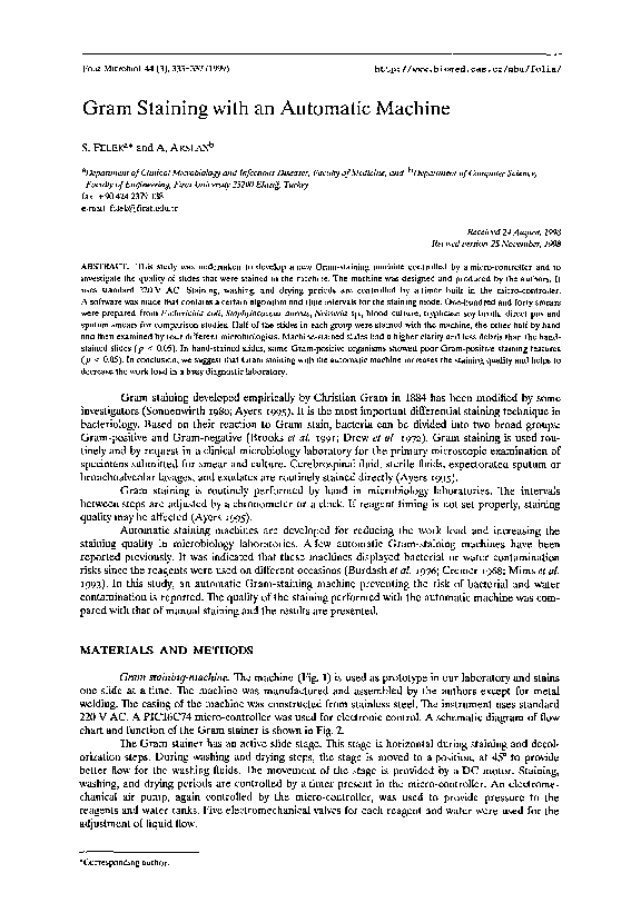 (PDF) Gram staining with an automatic machine