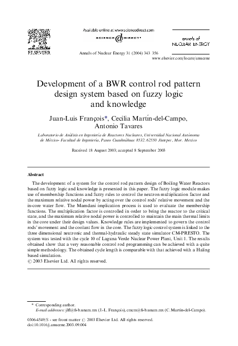 (PDF) Development of a BWR control rod pattern design system based on ...