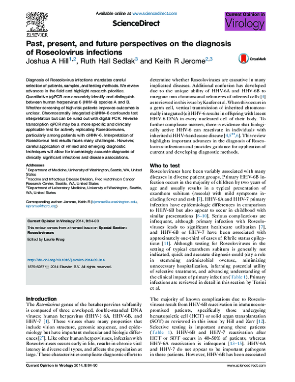 (PDF) Past, present, and future perspectives on the diagnosis of ...