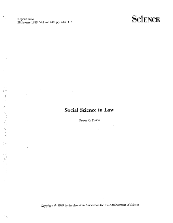 (PDF) Social Science in Law