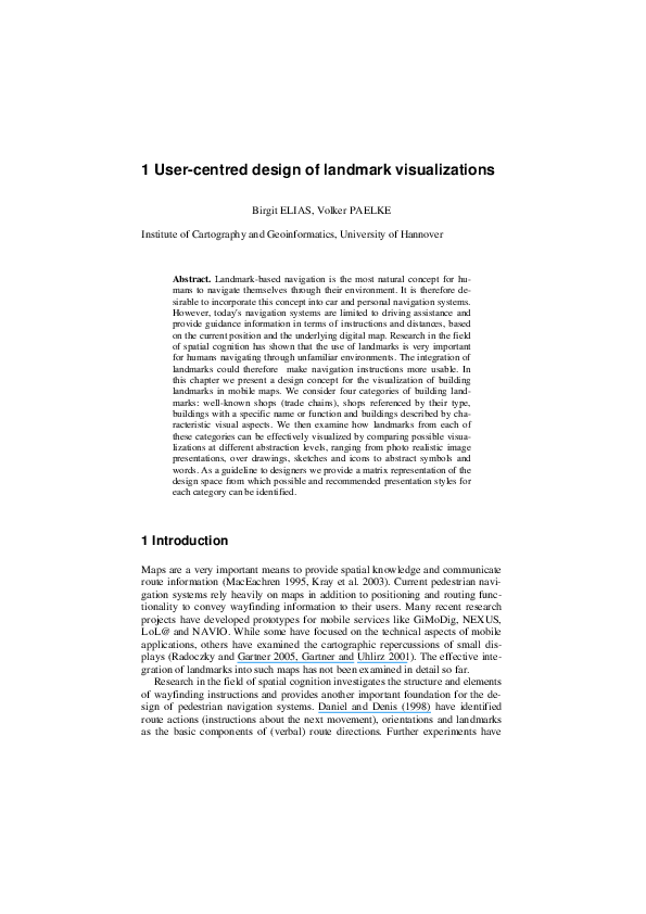 (PDF) User-Centered Design of Landmark Visualizations