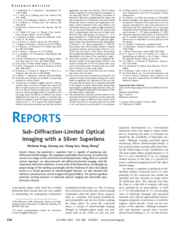(PDF) Sub-Diffraction-Limited Optical Imaging with a Silver Superlens