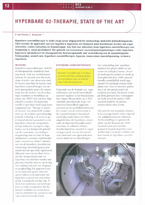 (PDF) Hyperbare O2-therapie, State of the art