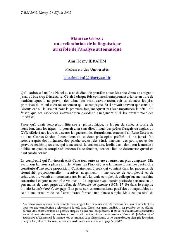 (PDF) Maurice Gross: une refondation de la linguistique au crible de l ...