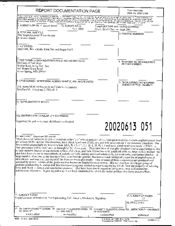 Pdf The Staphylococcal Enterotoxins