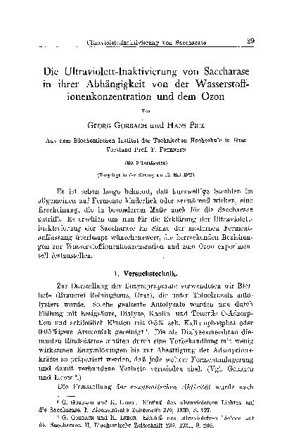 (PDF) Die Ultraviolett-Inaktivierung von Saccharase in ihrer ...