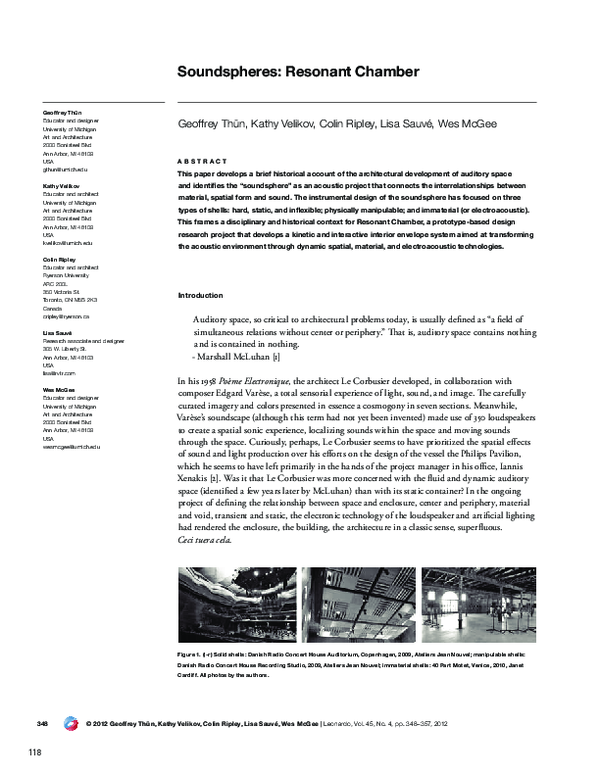 (PDF) Soundspheres: Resonant Chamber