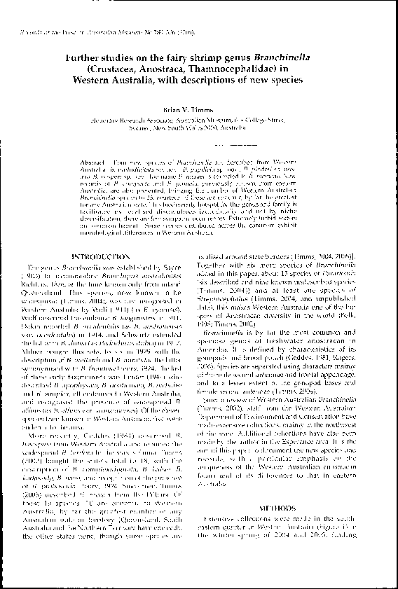 (PDF) Further studies on the fairy shrimp genus Branchinella (Crustacea ...