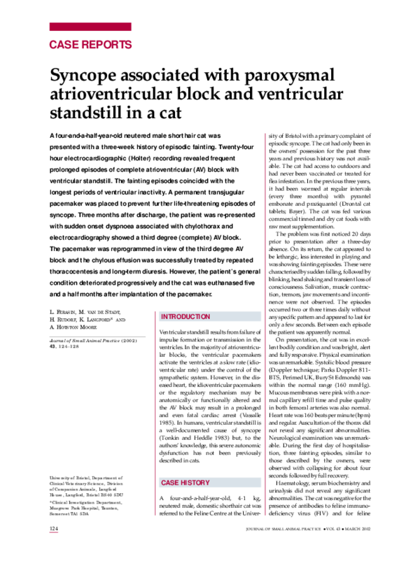 (PDF) Syncope associated with paroxysmal atrioventricular block and ...